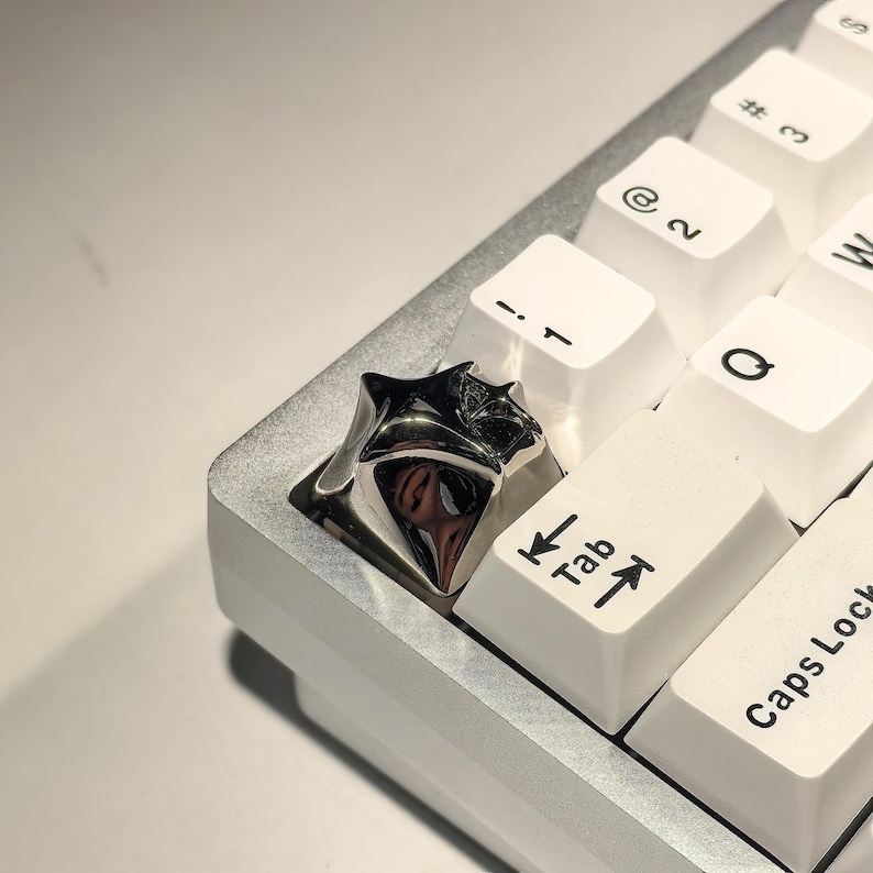 Original Silver Star Artisan Keycap，custom Personalized Metal Keycap ...