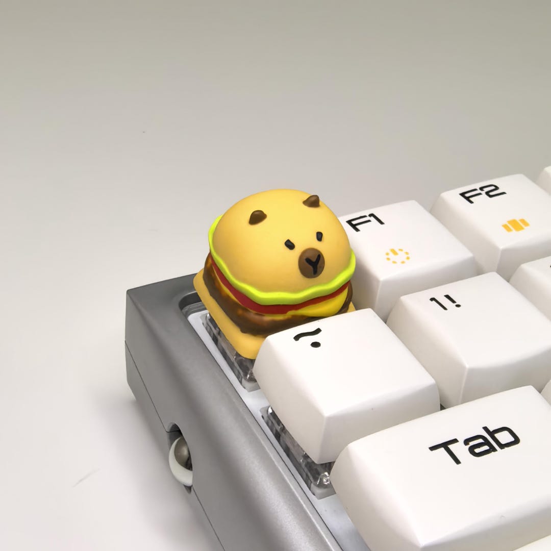 Capybara Burger Artisan Keycap,custom Resin Keycap,cute Anime Keyboard ...