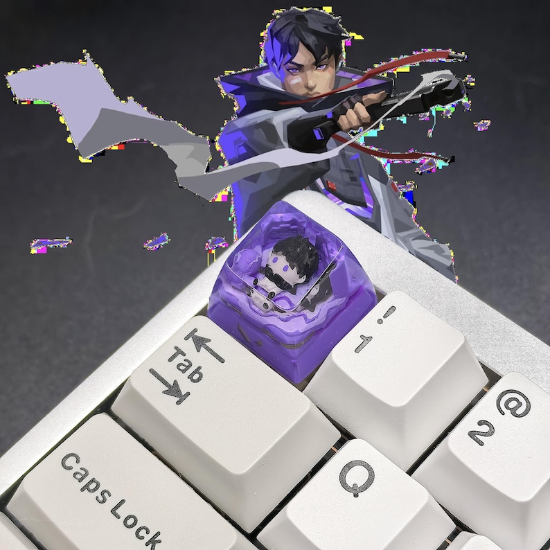 Valorant ISO Artisan Keycap，custom Transparent Resin Keycap，handmade ...