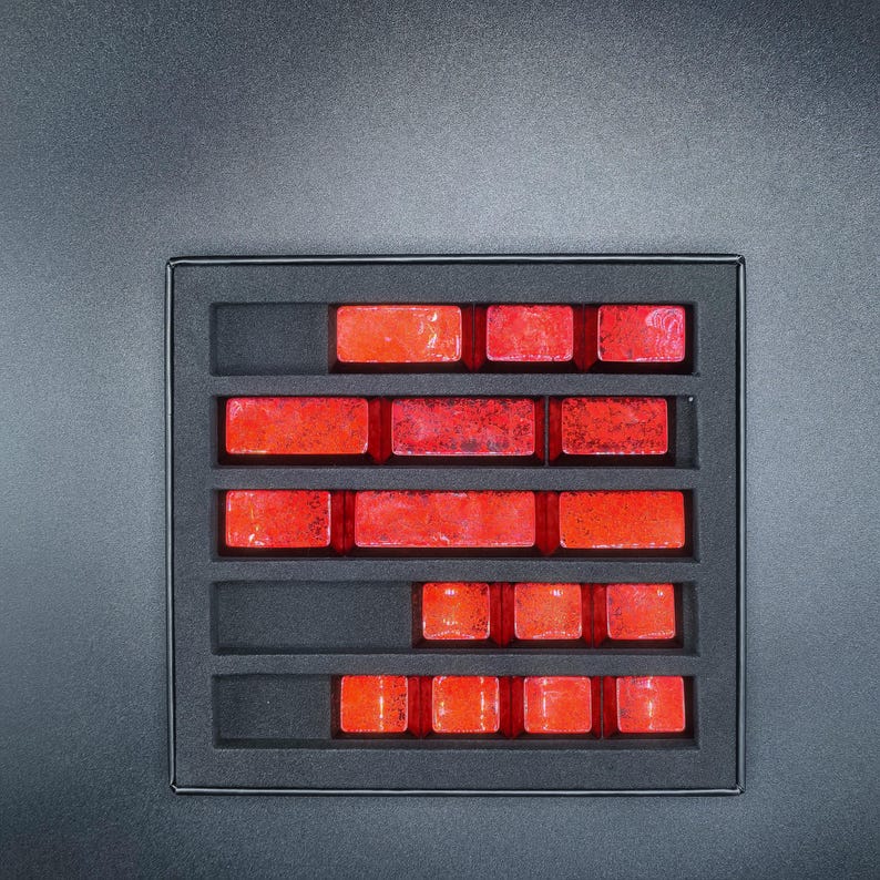 Red Ice Crystal Theme Keycap Set，1.7mm Pbt,custom Personalized Keycap ...