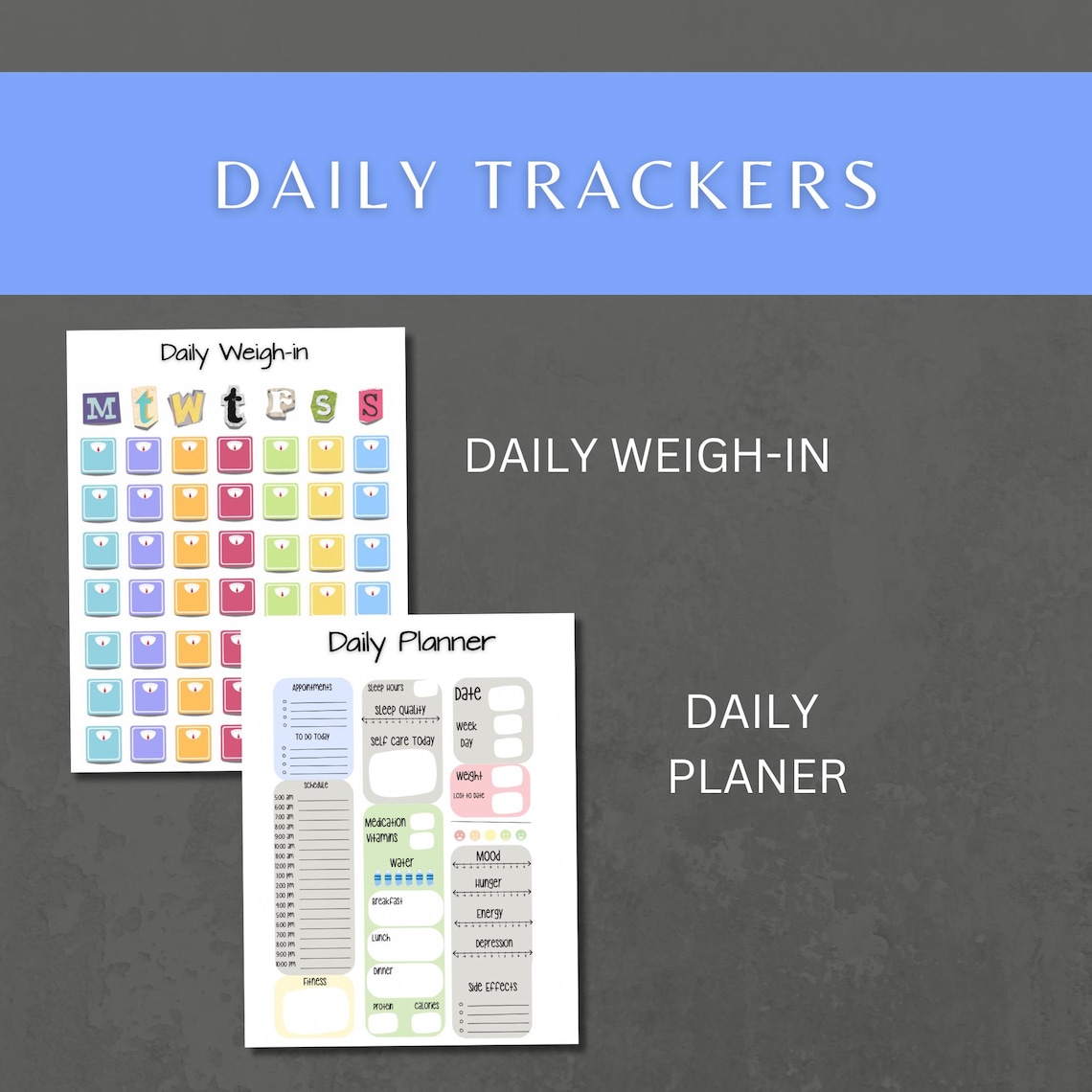 Printable GLP-1 Weight Loss Tracker Bundle: Daily, Weekly, Monthly (PDF ...