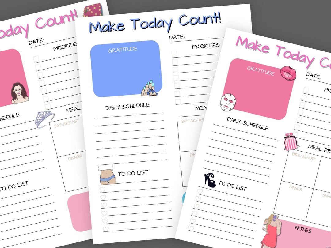 Self Care Daily Planner Page Set | Instant Download | Printable or ...