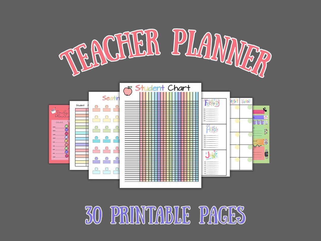 Printable Teacher Planner Pages: Daily, Weekly, Monthly (8.5x11 ...