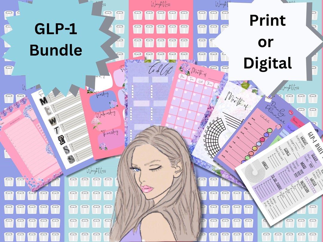 GLP-1 Weight Loss Planner Bundle: Daily, Weekly, Monthly Tracker ...
