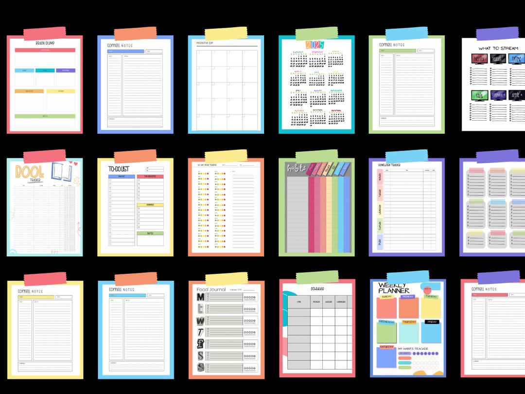 Printable Student Planner Kit: Homework, Class Notes, Schedule (letter ...