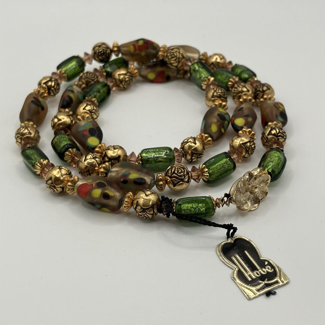 Vintage Jewels of Legendary Splendor Hobe Necklace Glass / Molded Rose ...