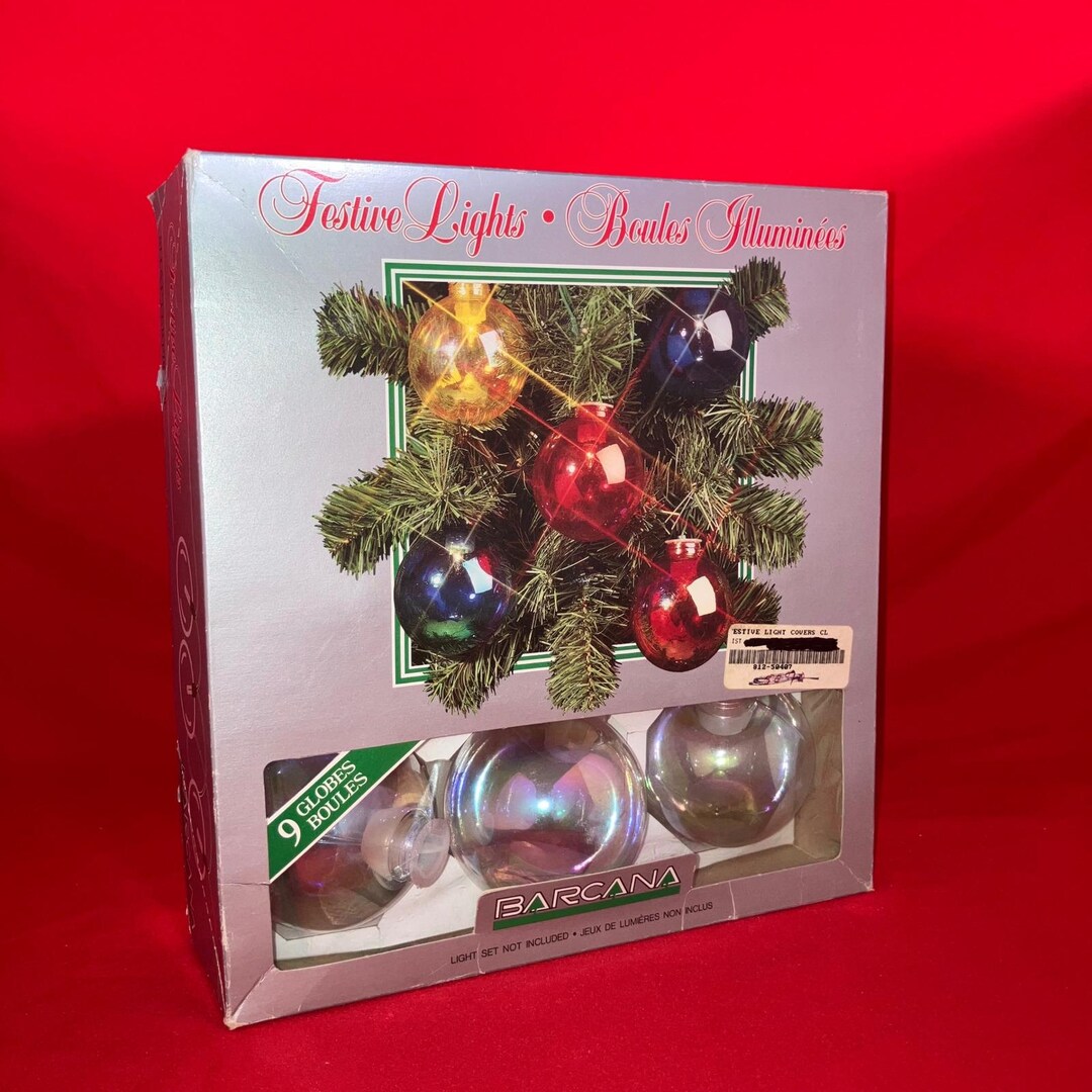 Vintage Barcana Festive Light Covers Iridescent 80mm Globes 9pc Set ...