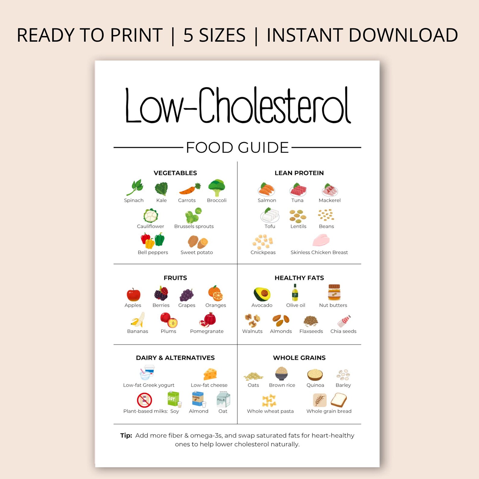 Low Cholesterol Food List - Cholesterol Lowering Food Chart - Heart ...