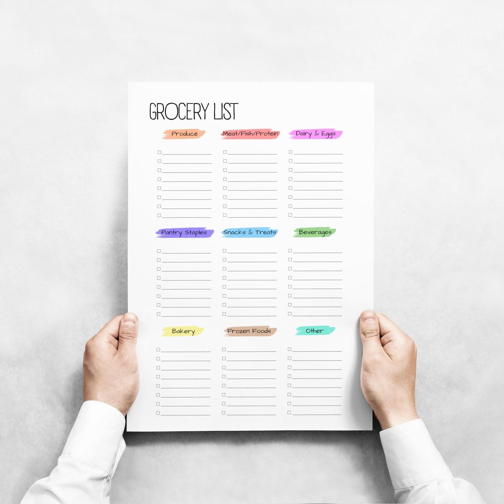 Printable Grocery List Template: Minimalist Shopping Planner (PDF + PNG ...