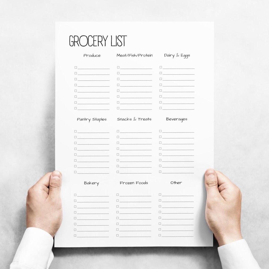 Printable Grocery List Template: Minimalist Shopping Planner (PDF + PNG ...