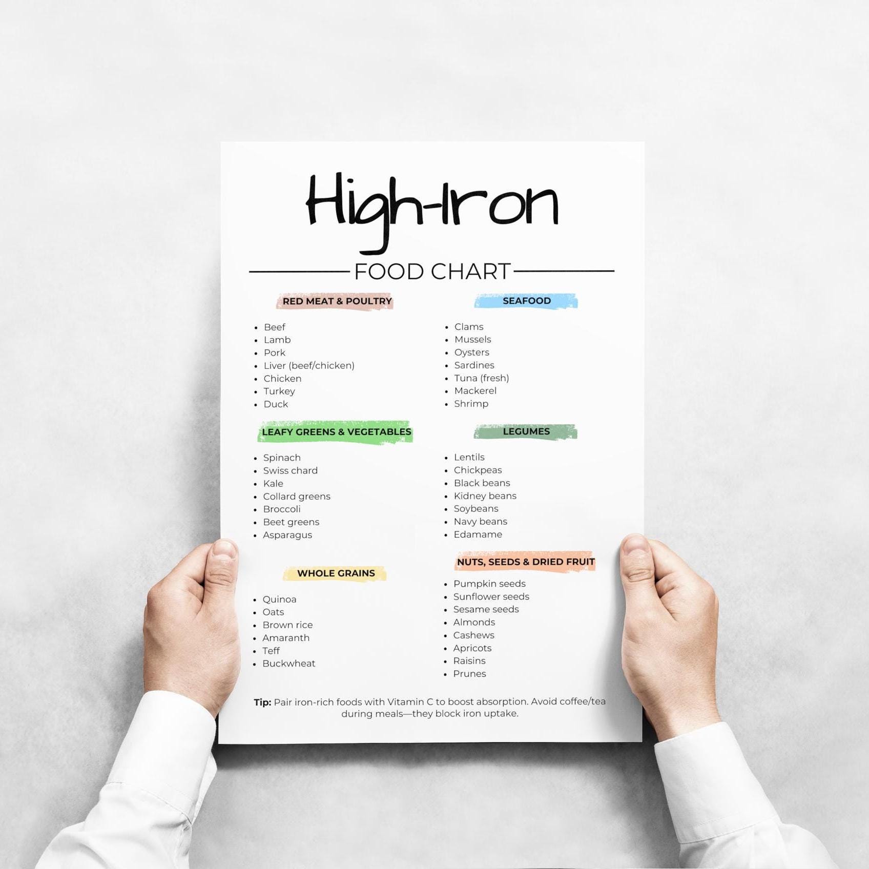 High Iron Food List - Sources of Iron - Anemia Diet - Iron Rich List ...