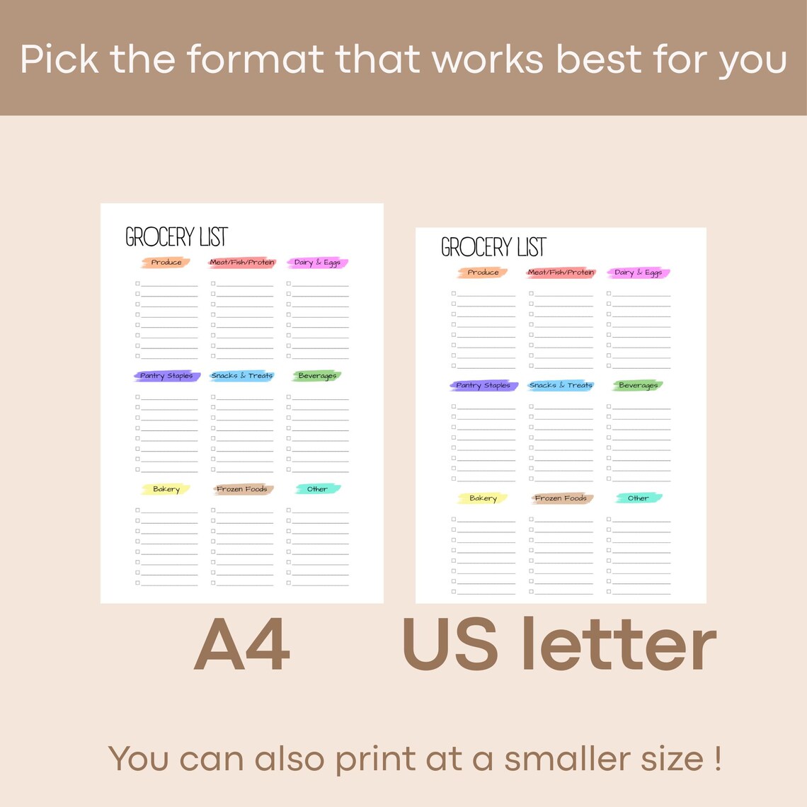 Printable Grocery List Template: Minimalist Shopping Planner (PDF + PNG ...