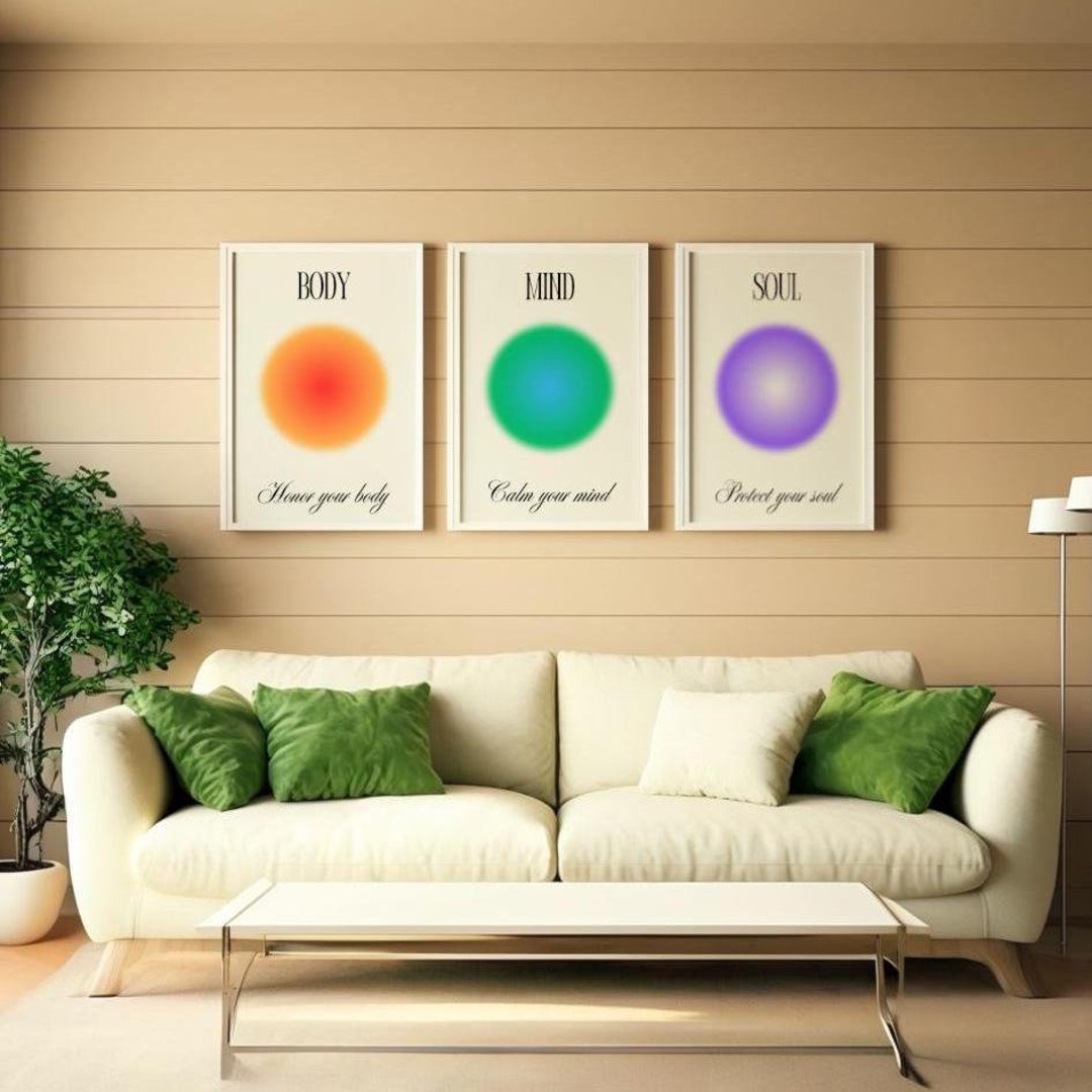Set of 3 Aura Prints Body Mind Soul–spiritual Positive Energy–angel ...