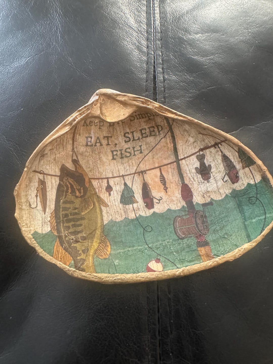 Keep It Simple ..eat Sleep Fish Handpainted Shell - Etsy