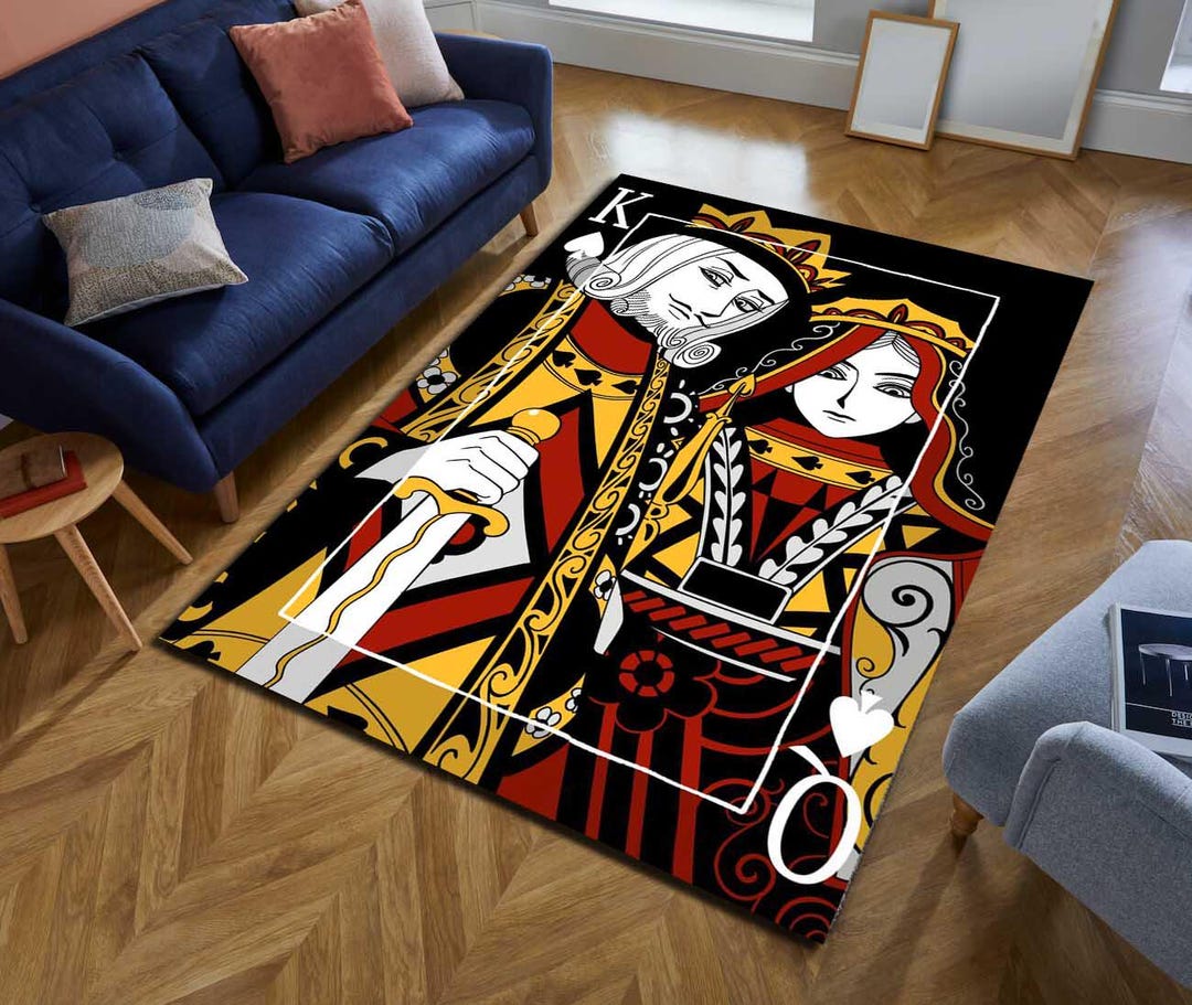 Playing Card Rug, King and Queen Rug, Pack of Cards Rug, Deck of Cards ...