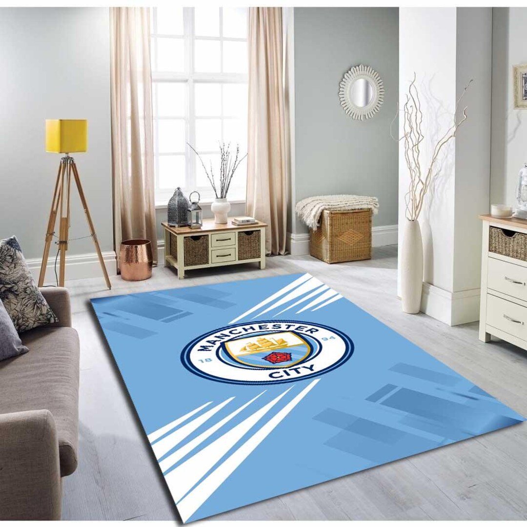 Manchester City Rug, Football Team Rug, Manchester City Football Club ...