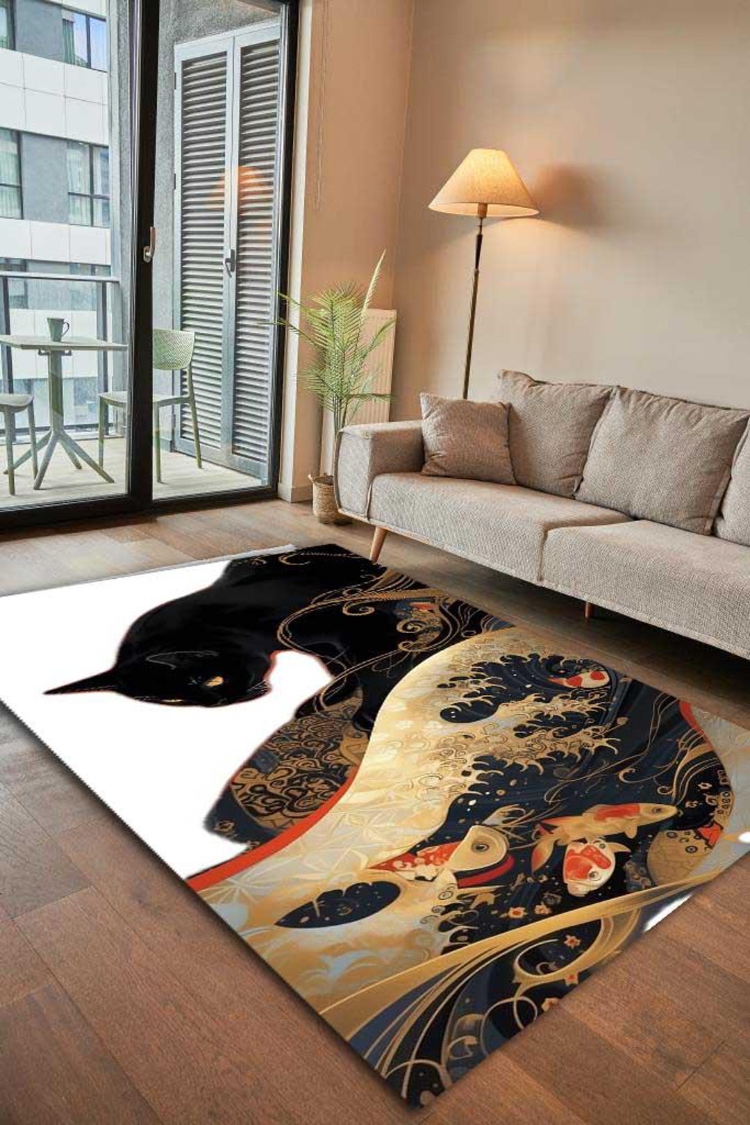 Cat Rug, Aesthetic Cat Rug, Stylish Cat Rug, Animal Cat Rug, Cat Shaped ...