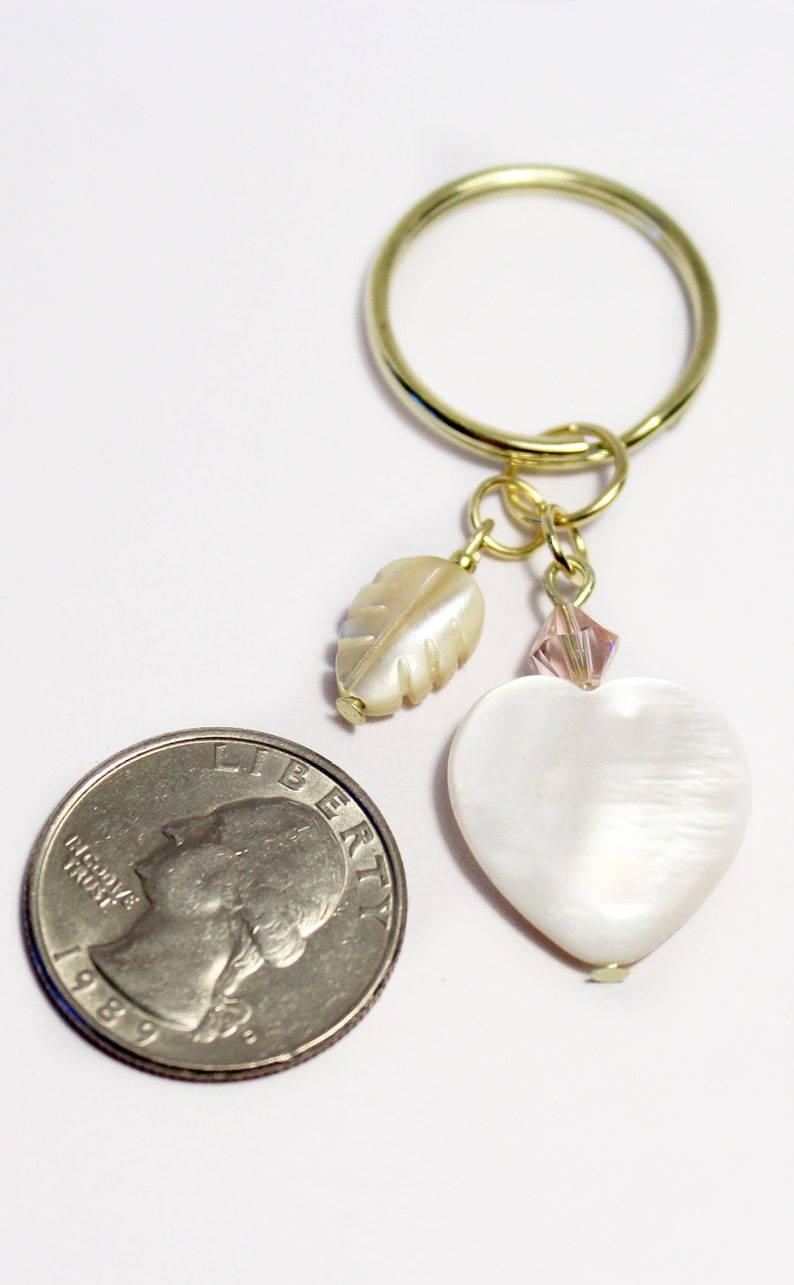 Shell Keychain Seashell Keychain Heart Keychain Simple | Etsy