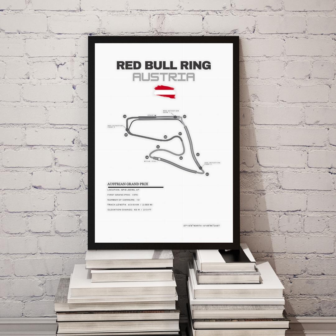 Red Bull Ring Austria Track Map Poster – F1 Austrian Grand Prix Circuit ...