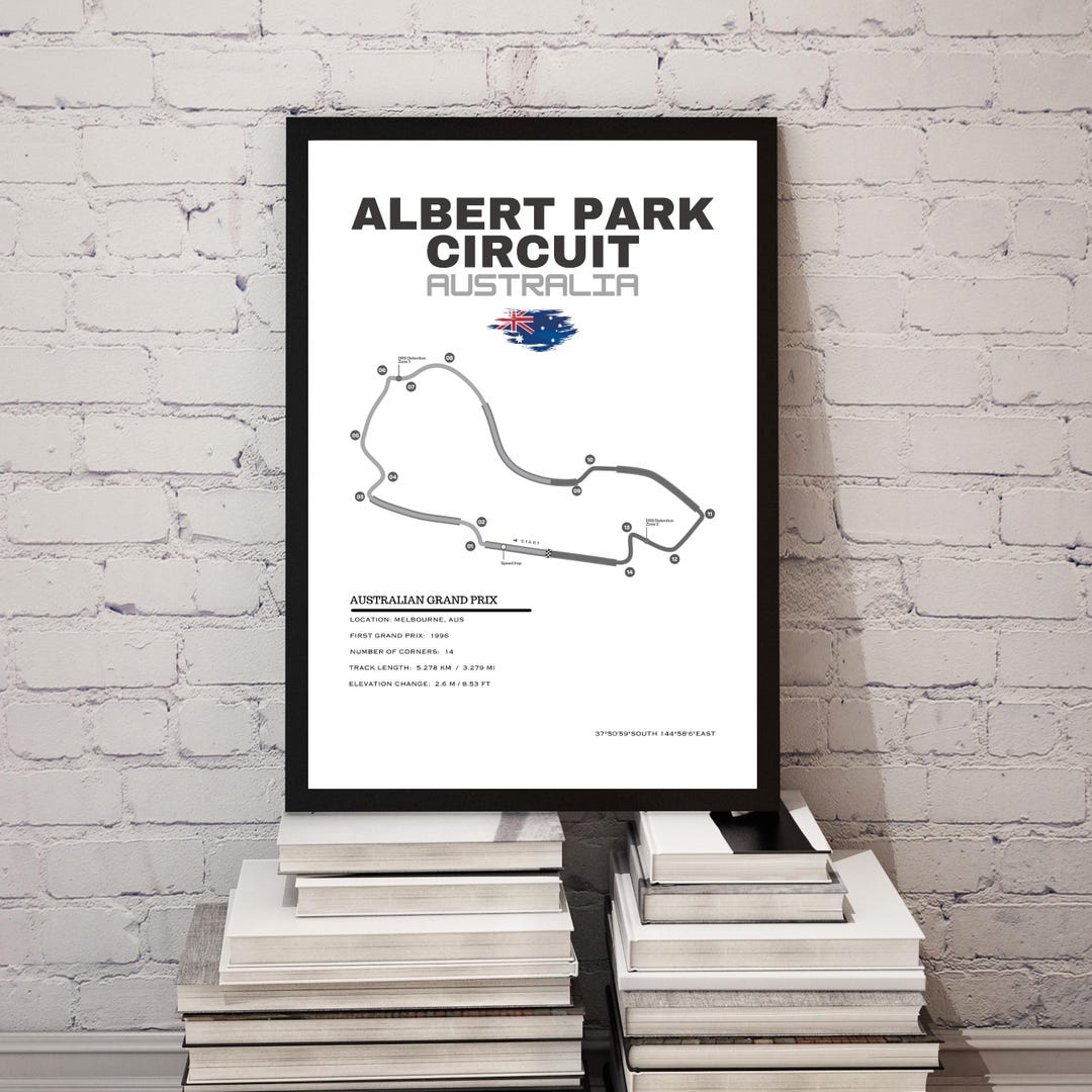 Albert Park Circuit Poster | Australian Grand Prix F1 Track Map ...