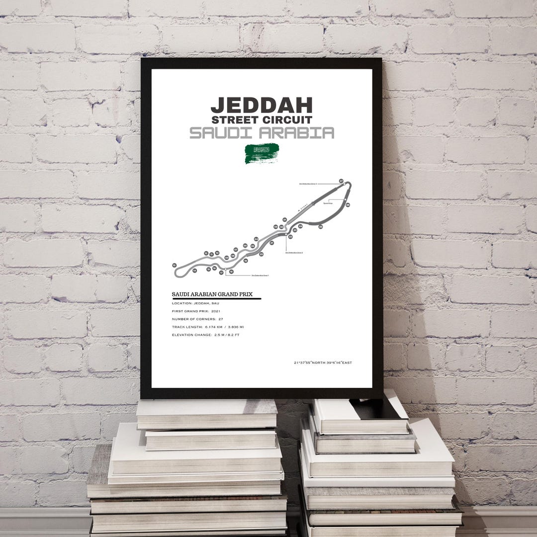 Jeddah Street Circuit Poster | Saudi Arabian Grand Prix Track Map | F1 ...