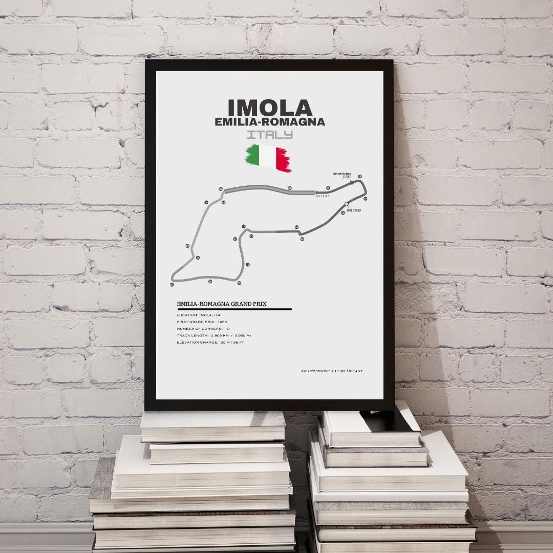 Emilia-romagna Grand Prix – Track Map Print – F1 Motorsport Wall Art ...