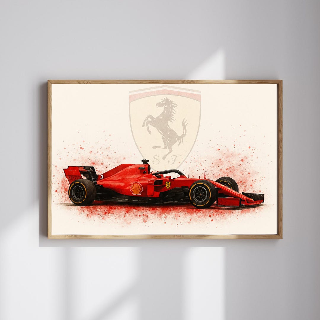 Ferrari Formula 1 Poster – Watercolour Style F1 Car Wall Art | Ferrari ...