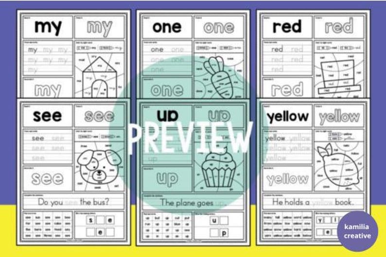 Preschool Dolch Sight Word Worksheets , Pre-primer Sight Words ...