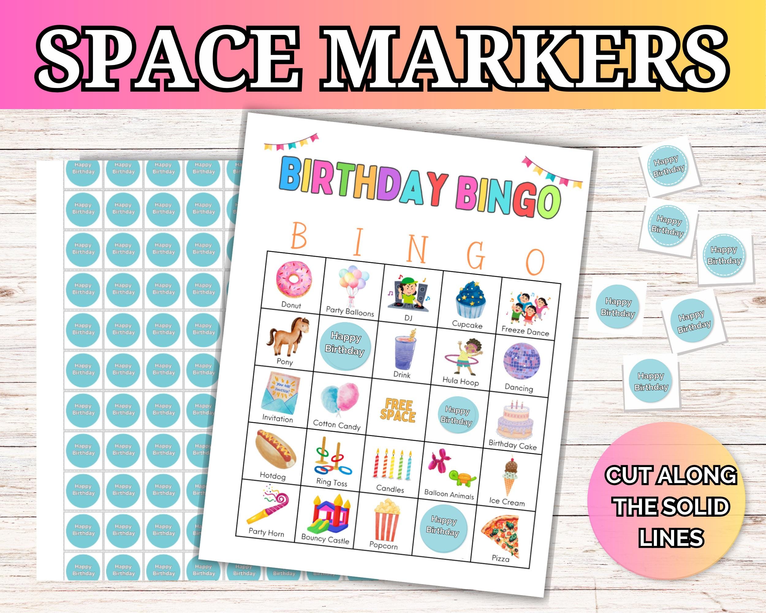 49 Kids Birthday Bingo Cards Printable Game, Interactive Silly Sounds ...