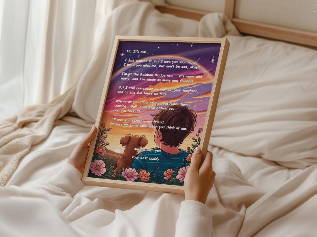 Rainbow Bridge Letter From Dog to Boy | Pet Loss Gift | Printable Grief ...