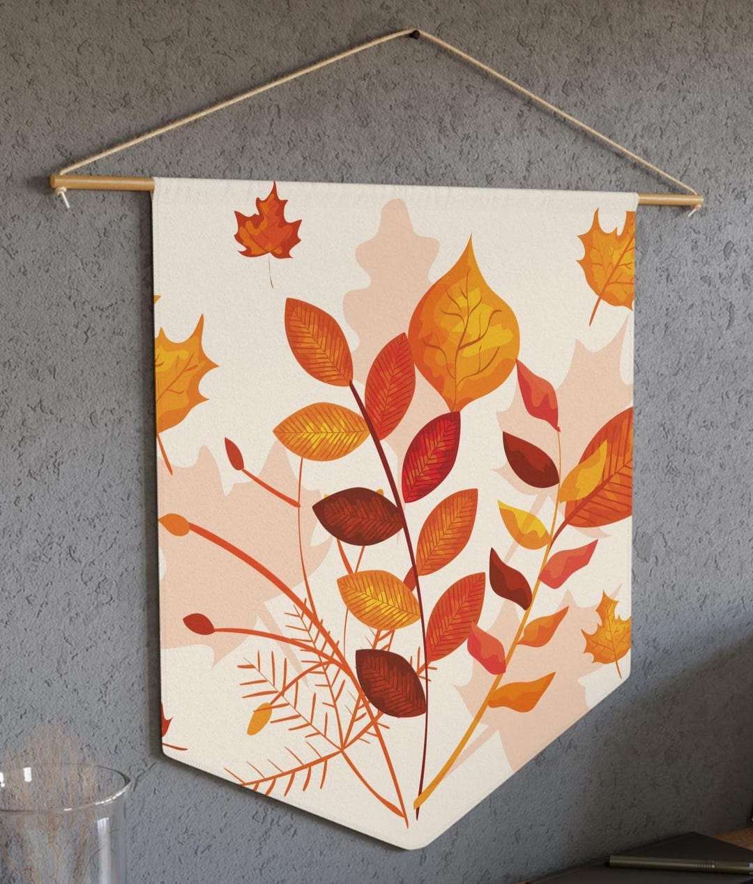 Fall Leaves Pennant Banner, Autumn Wall Hanging, Seasonal Housewarming ...