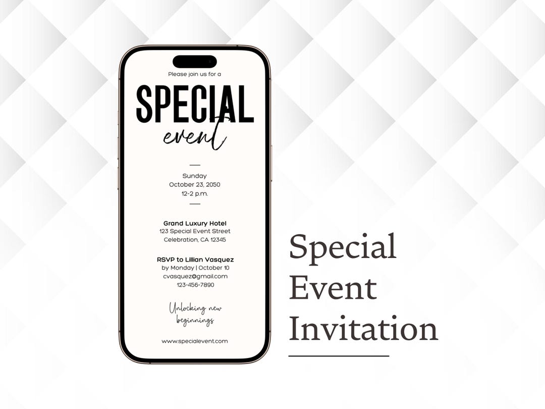 Special Event Opening Invitation Digital Event Invite Special Event ...