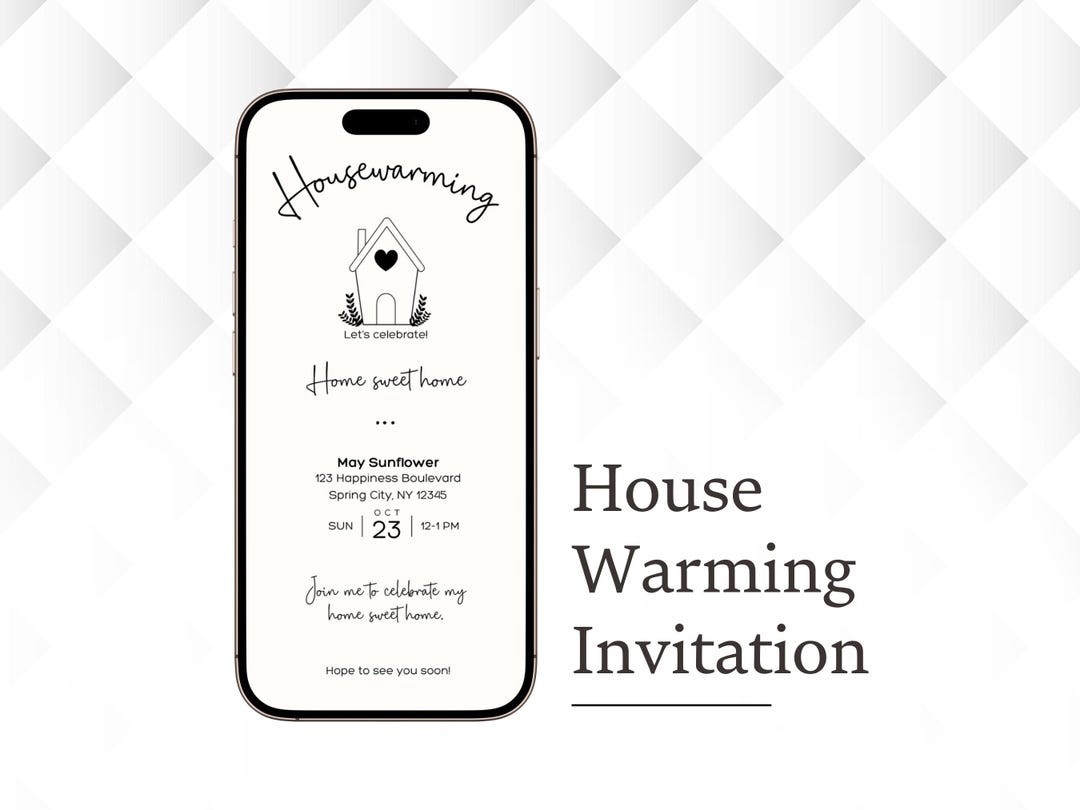 Housewarming Invitation Template Minimalist House Warming Invite House ...