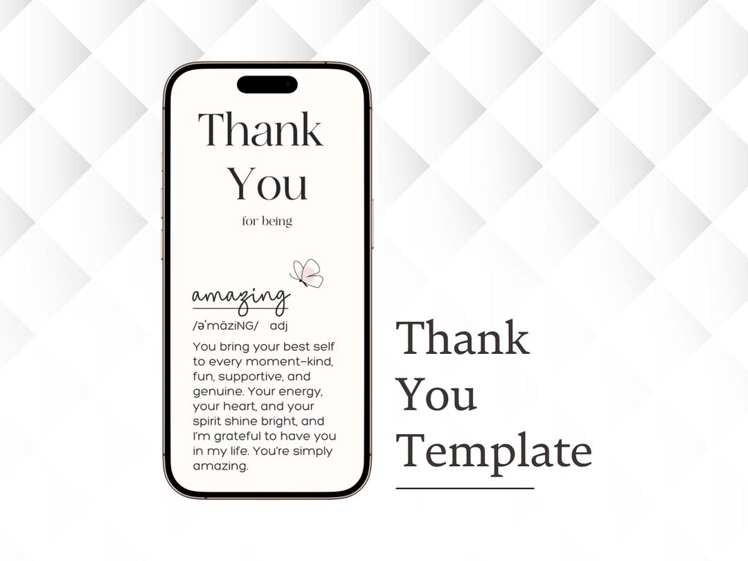 Thank You Note for Appreciation | Editable Template Thank You to ...