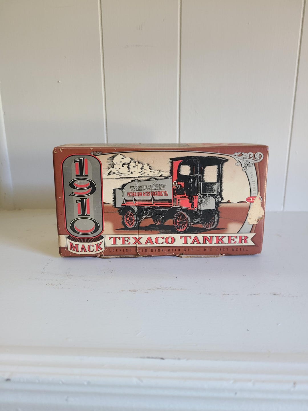 1910 Mack Texaco Tanker Die Cast Truck Coin Bank NEW in Box From ERTL ...