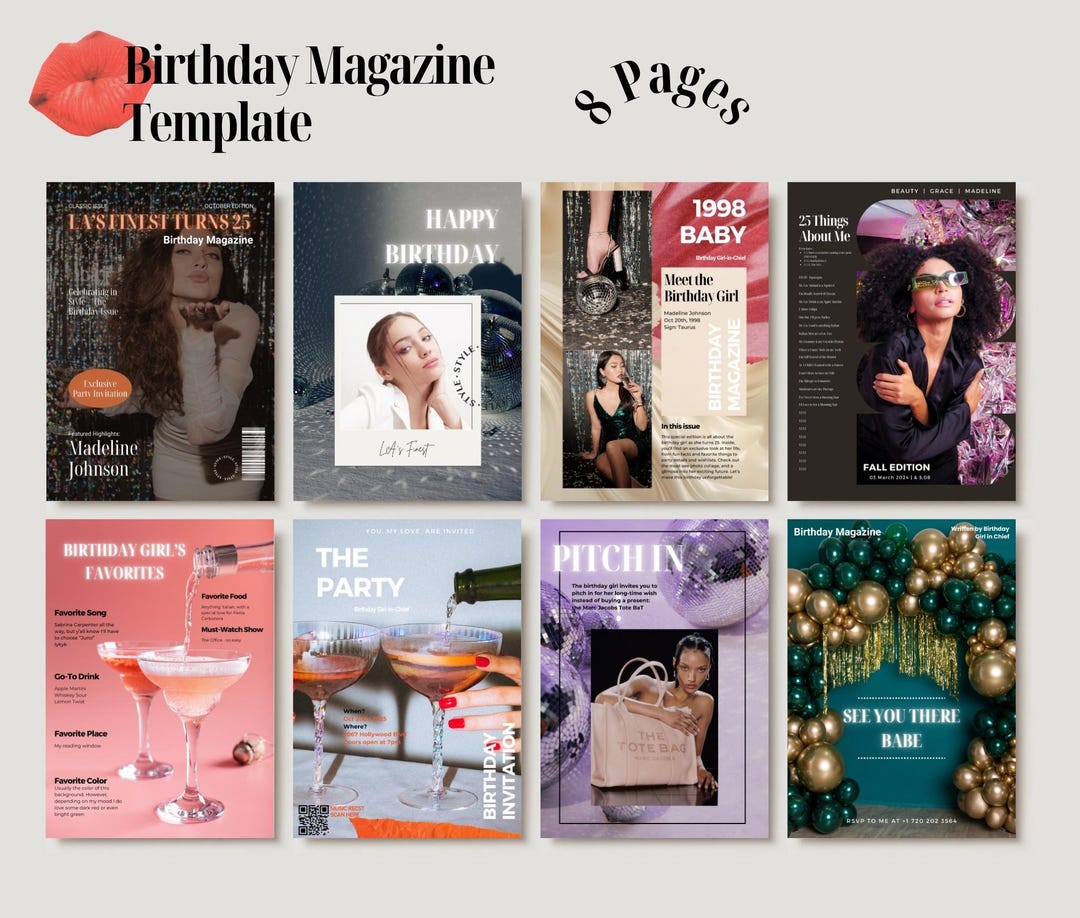 Personalized Birthday Magazine Template | Vogue Style | Birthday ...