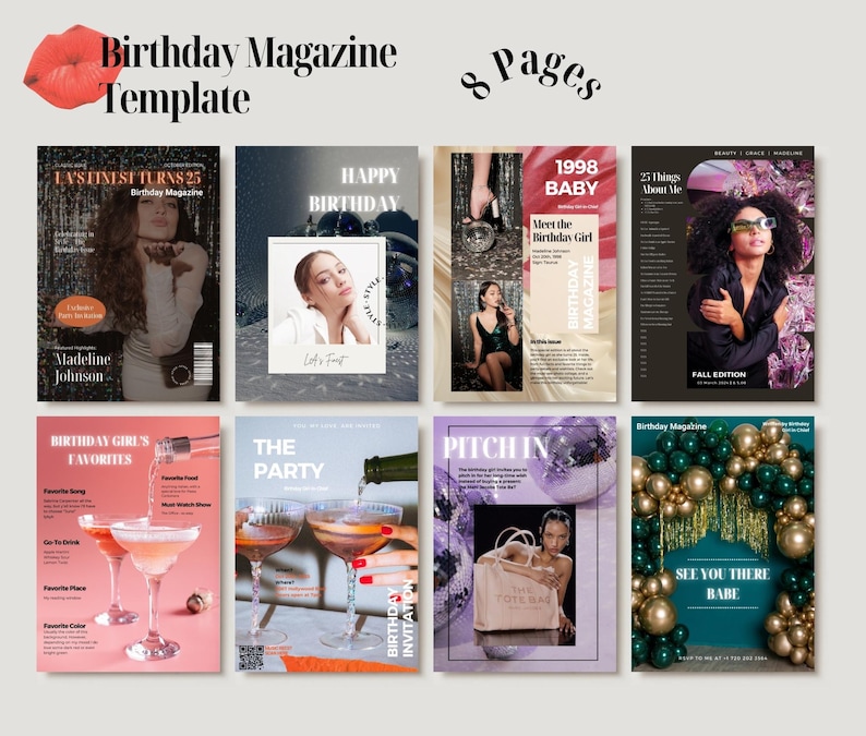 Personalized Birthday Magazine Template | Vogue Style | Birthday ...