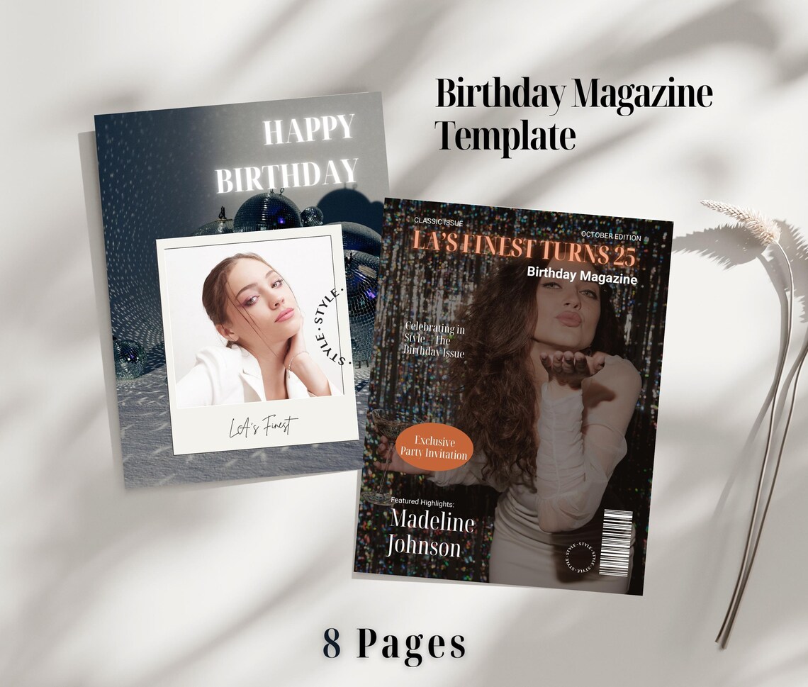 Personalized Birthday Magazine Template | Vogue Style | Birthday ...
