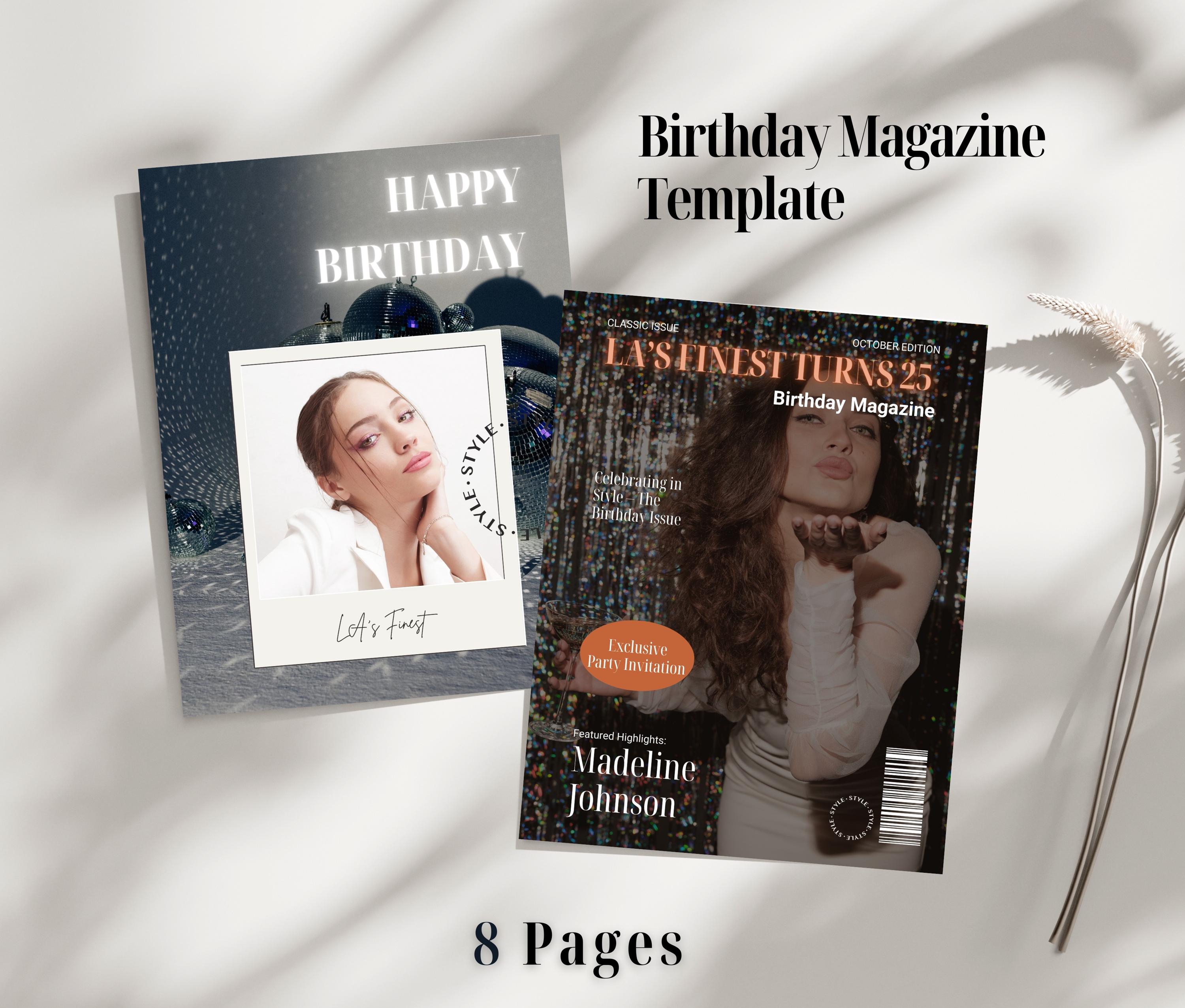 Personalized Birthday Magazine Template | Vogue Style | Birthday ...