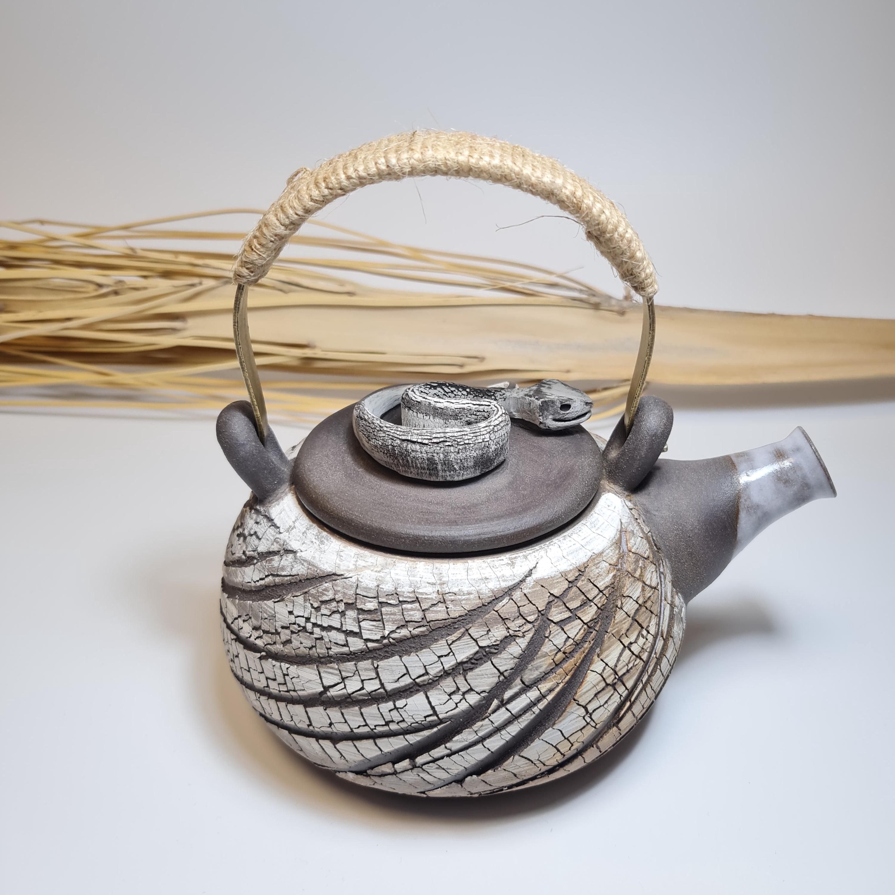 White Snake Teapot, Ceramic Teapot, Art Pottery Teapot, Tea Lover's ...