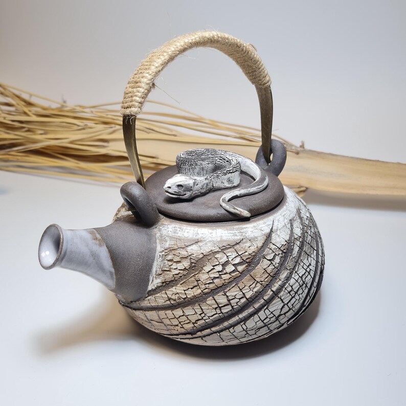 White Snake Teapot, Ceramic Teapot, Art Pottery Teapot, Tea Lover's ...