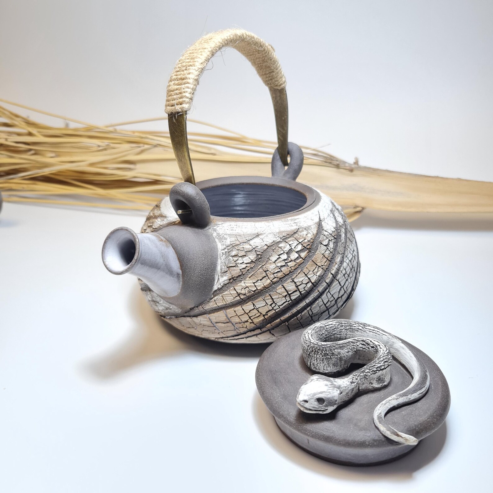 White Snake Teapot, Ceramic Teapot, Art Pottery Teapot, Tea Lover's ...