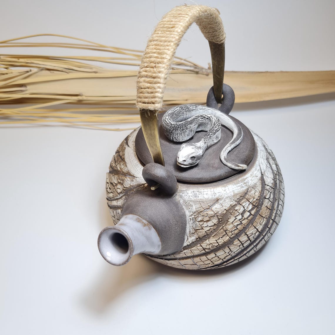 White Snake Teapot, Ceramic Teapot, Art Pottery Teapot, Tea Lover's ...