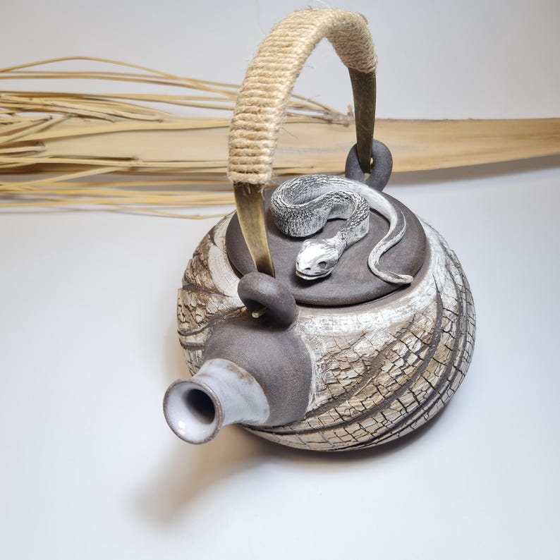 White Snake Teapot, Ceramic Teapot, Art Pottery Teapot, Tea Lover's ...