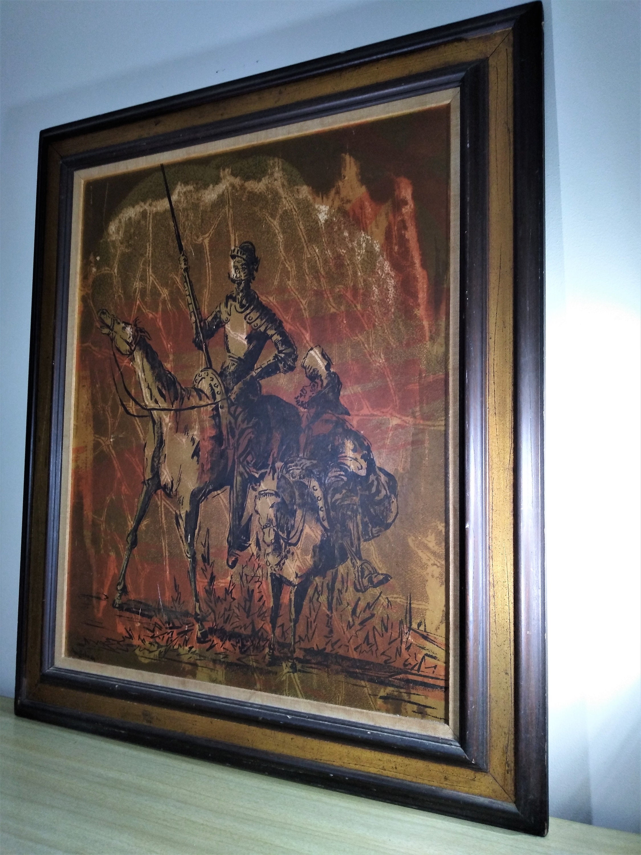 Fabulous Mid Century Ann Cochran Don Quixote Framed Serigraph 32 x 38 ...