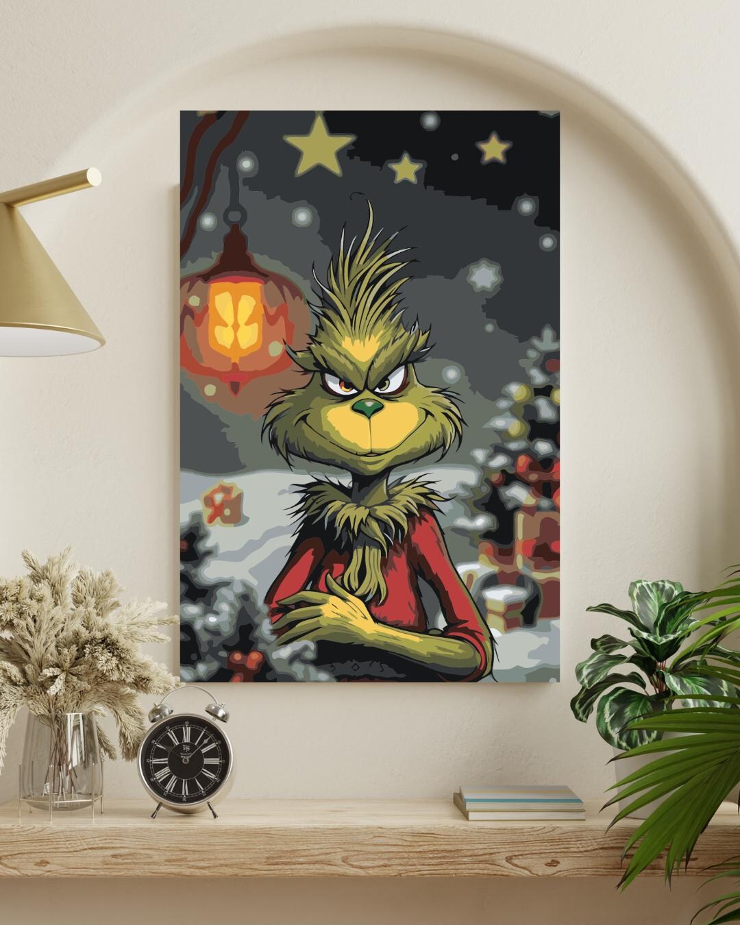 Grinch Paint by Numbers Kit: Funny DIY Christmas Painting - Etsy Canada