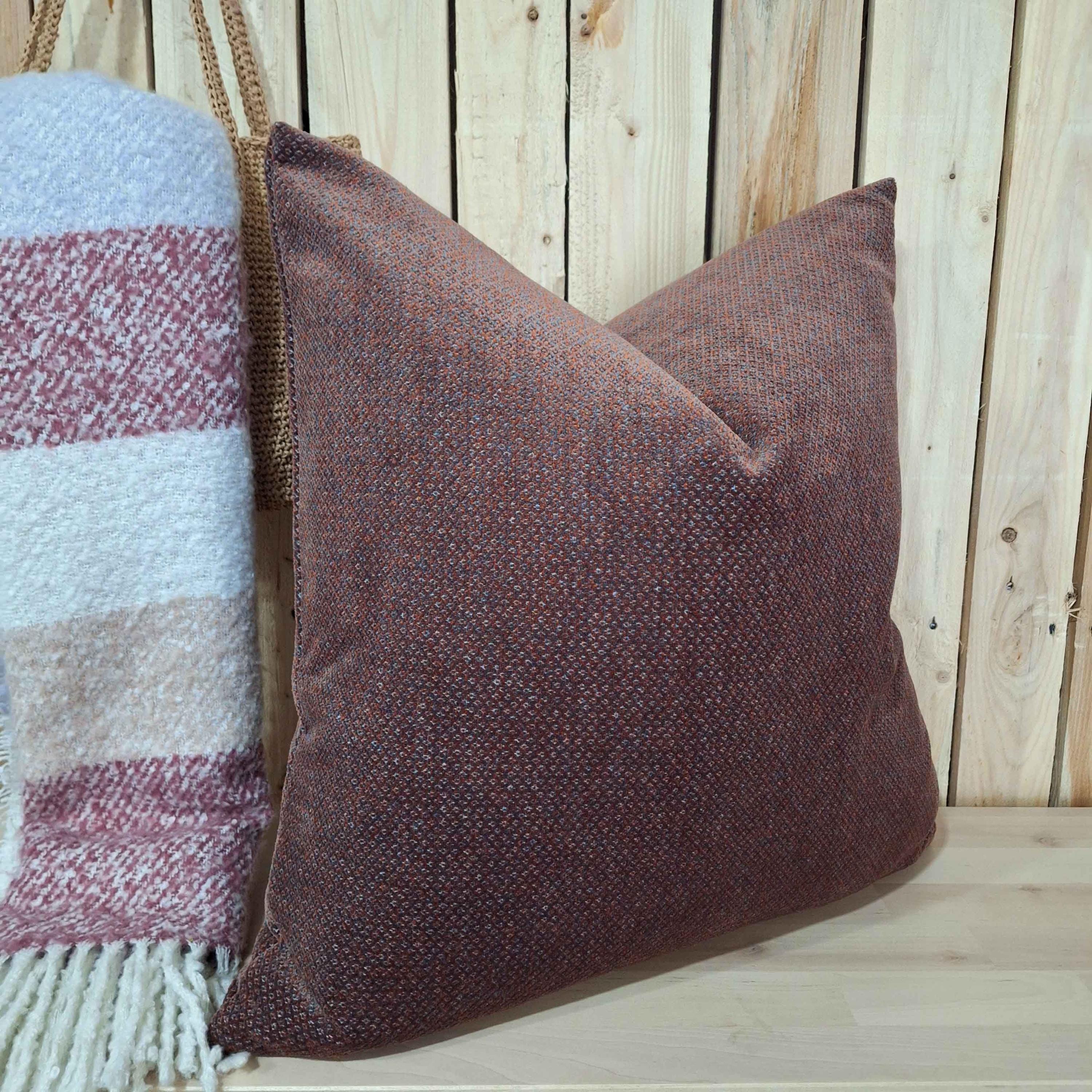 Rusty Copper Woven Fabric Pillow Cover, Stylish Pillowcases, Soft ...