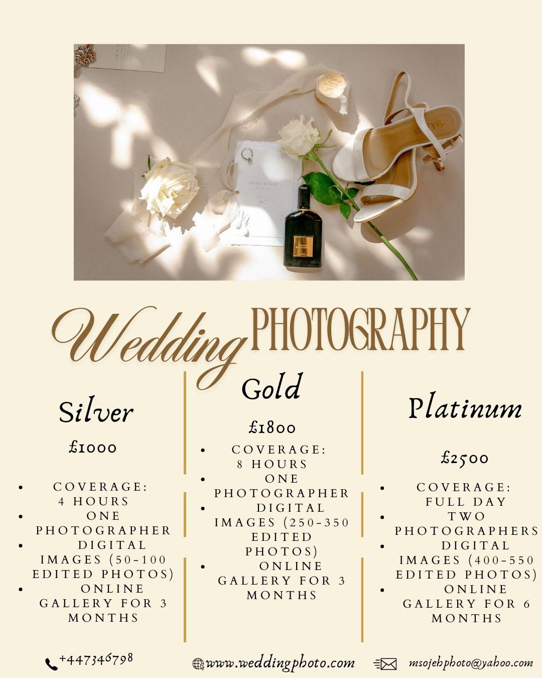 Wedding Photography Pricelist Template - Etsy