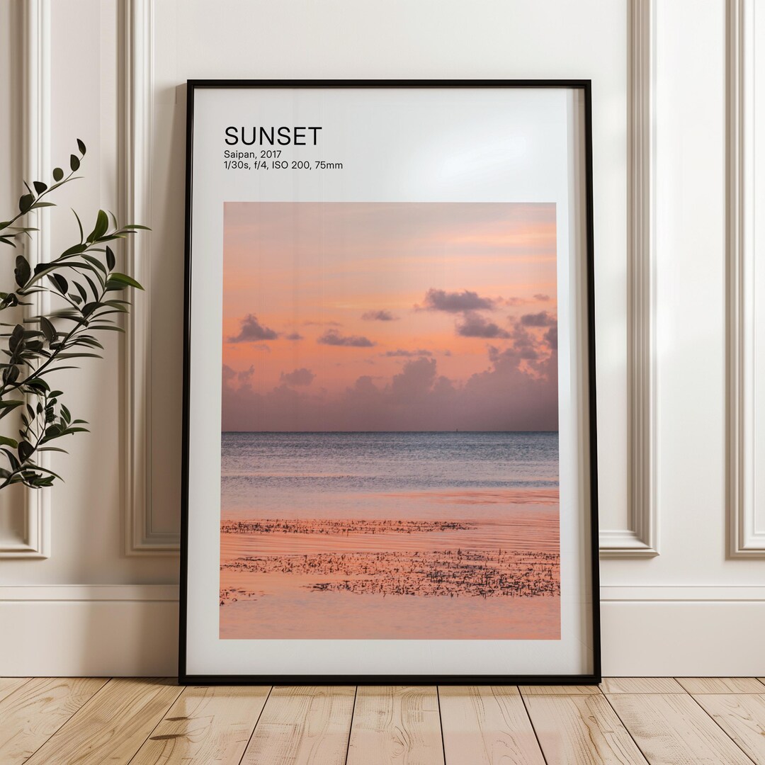 Ocean Sunset Poster Art, Bauhaus Poster, Travel Poster, Minimalist ...