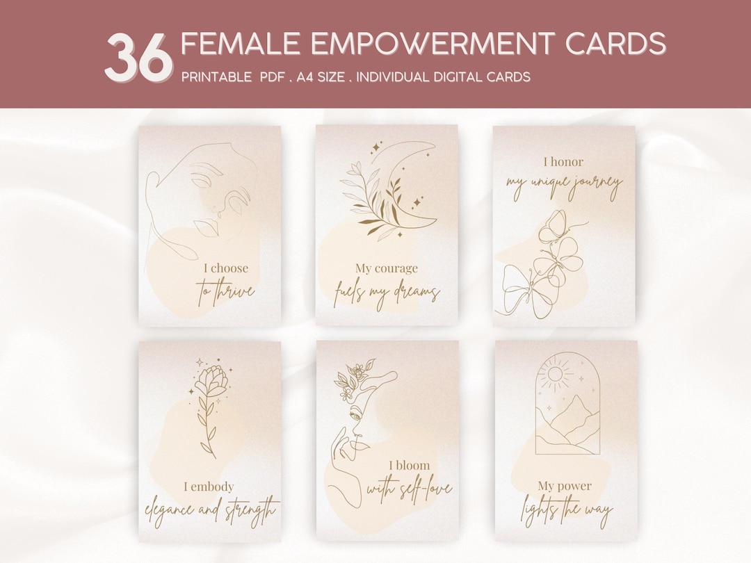 36 Female Empowerment Affirmation Cards | Digital Download | Self-love ...